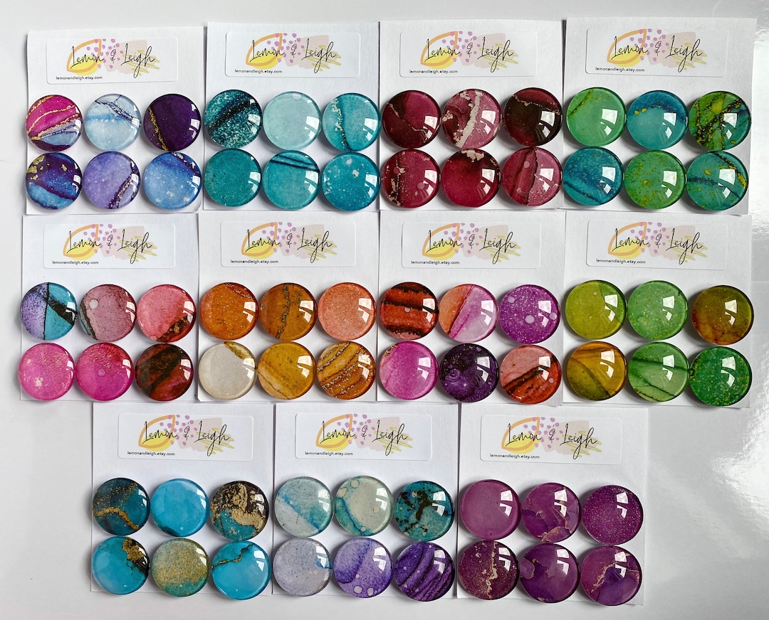 Alcohol Ink Abstract Magnets: Handmade Art Magnets, Set of 6 - Etsy