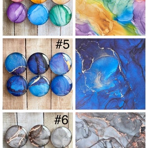 Alcohol Ink Abstract Magnets Set of 6 Art Magnets - Etsy