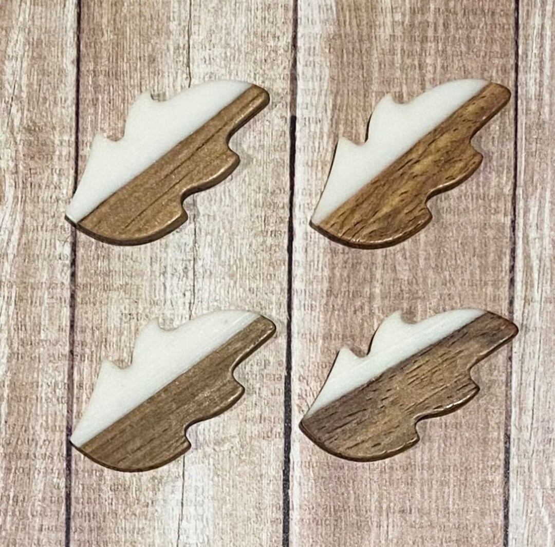 Wood and Resin Leaf Magnets Set of 4 Nature Magnets - Etsy