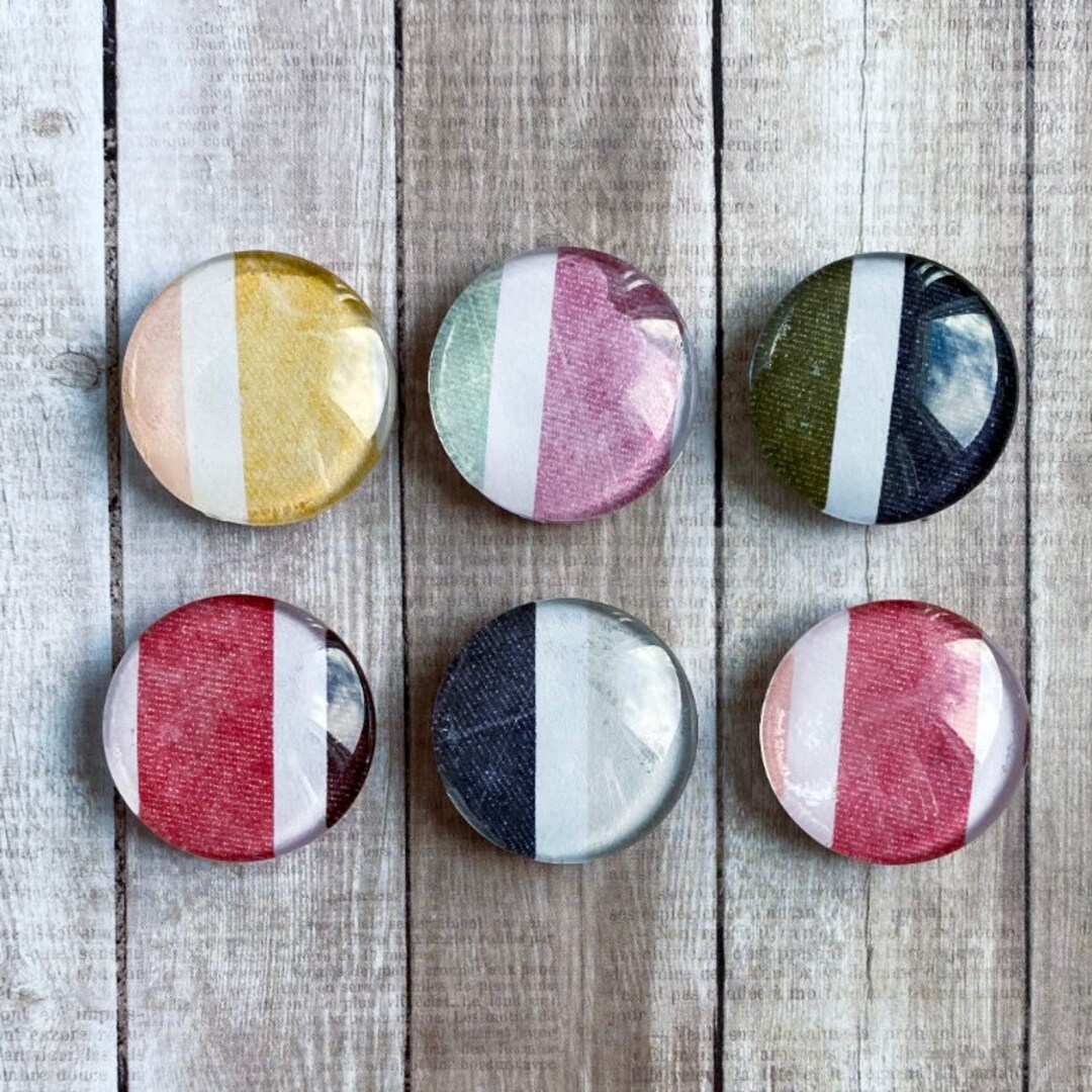 Preppy Stripe Magnets Set of 3 6 12 Handmade Magnets 1 Inch Magnets - Etsy