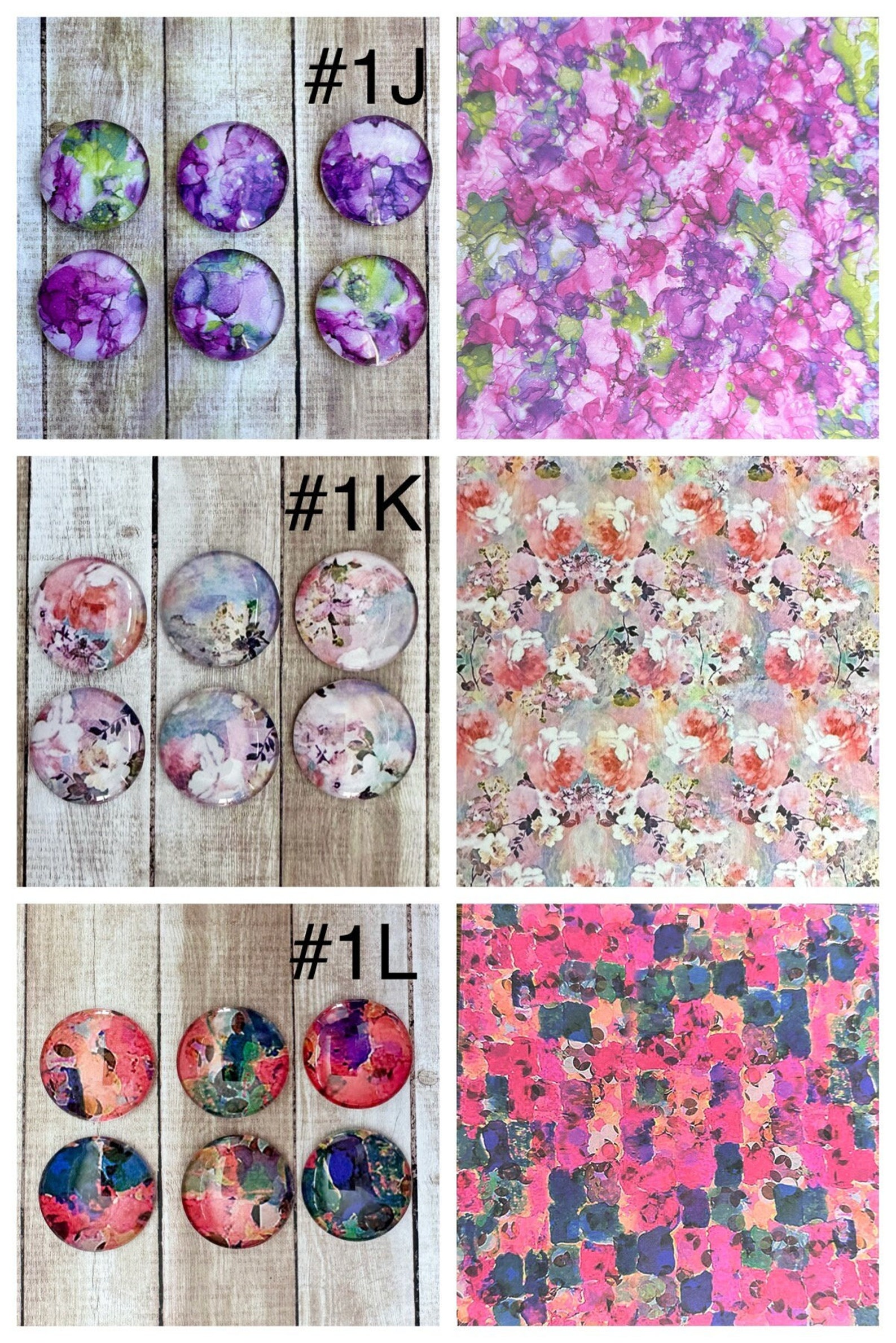 Abstract Art Magnets | Set of 6 | 1 Inch Magnets | Floral Magnets - Etsy