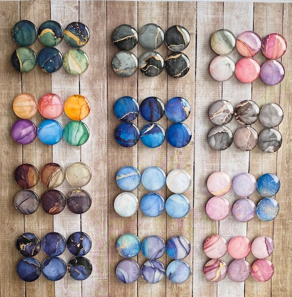Alcohol Ink Abstract Magnets Set of 6 Art Magnets - Etsy
