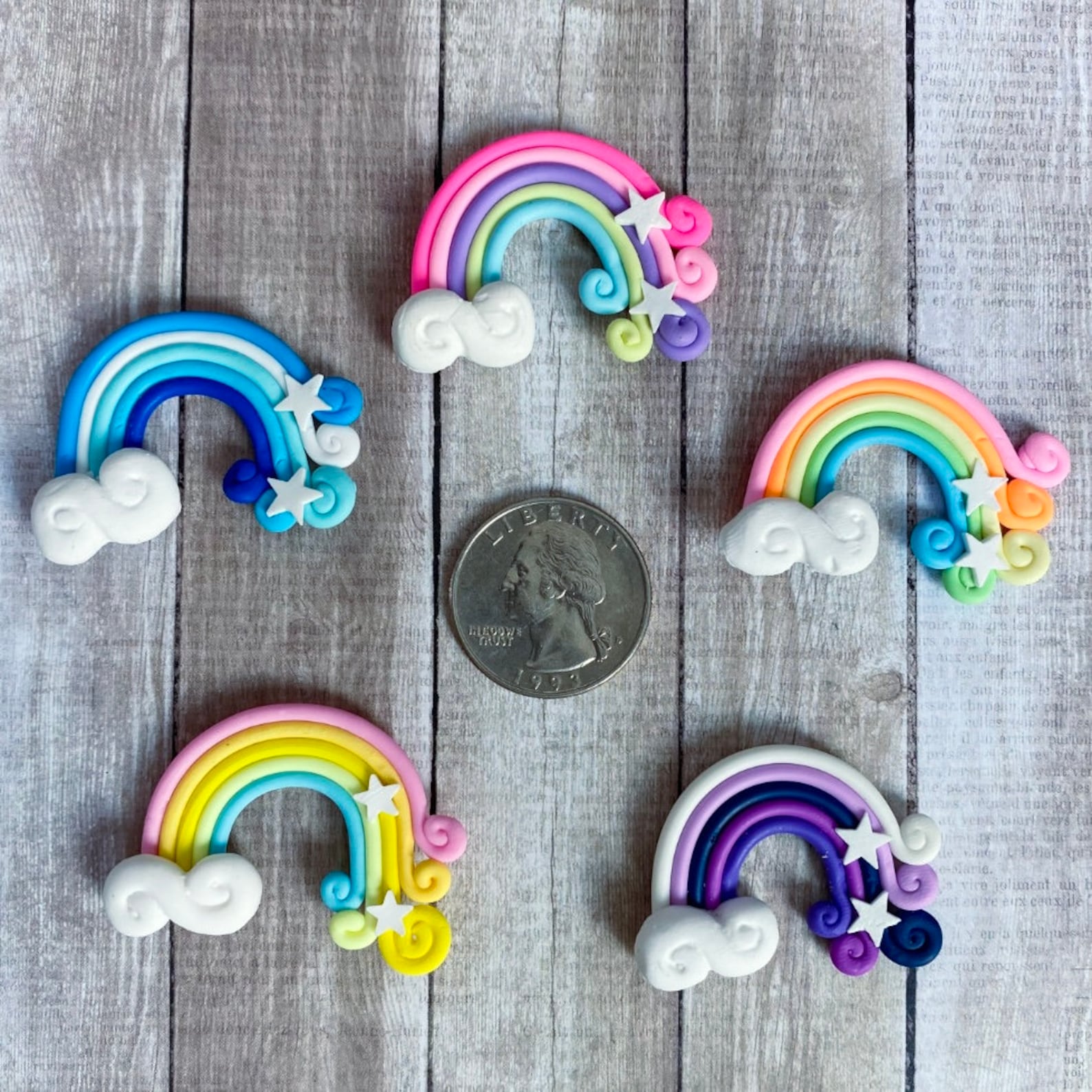 Clay Rainbow Magnets - Set of 2 or 3 - Cute Magnet - Home Decor - Etsy