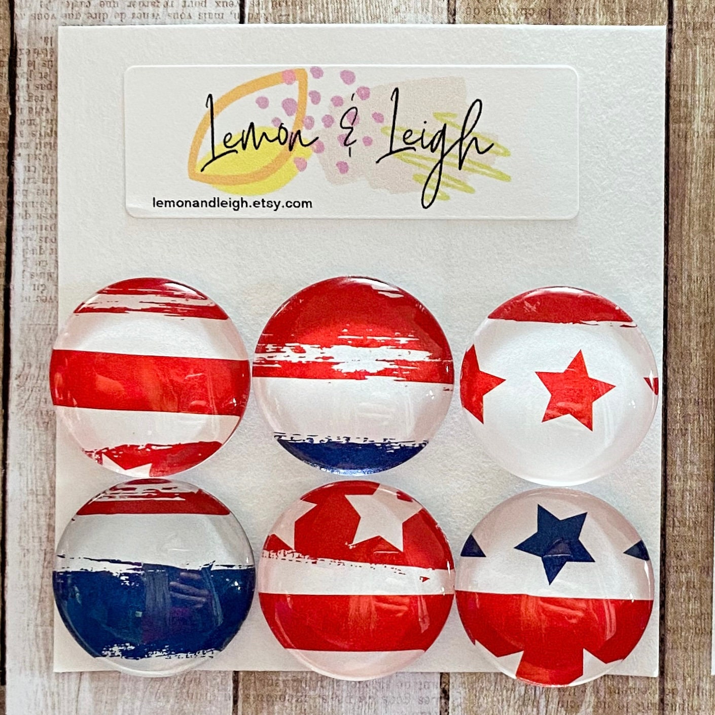 Patriotic USA Magnets: Stars and Stripes, 1-inch, Set of 3, 6 or 12 - Etsy