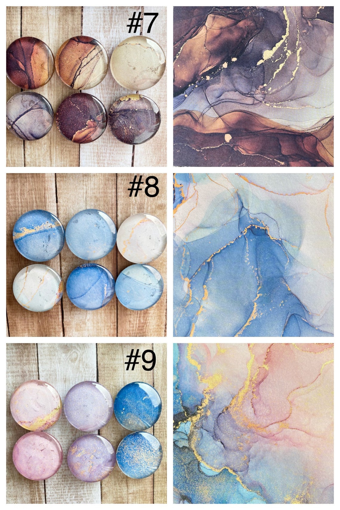 Alcohol Ink Abstract Magnets Set of 6 Art Magnets - Etsy