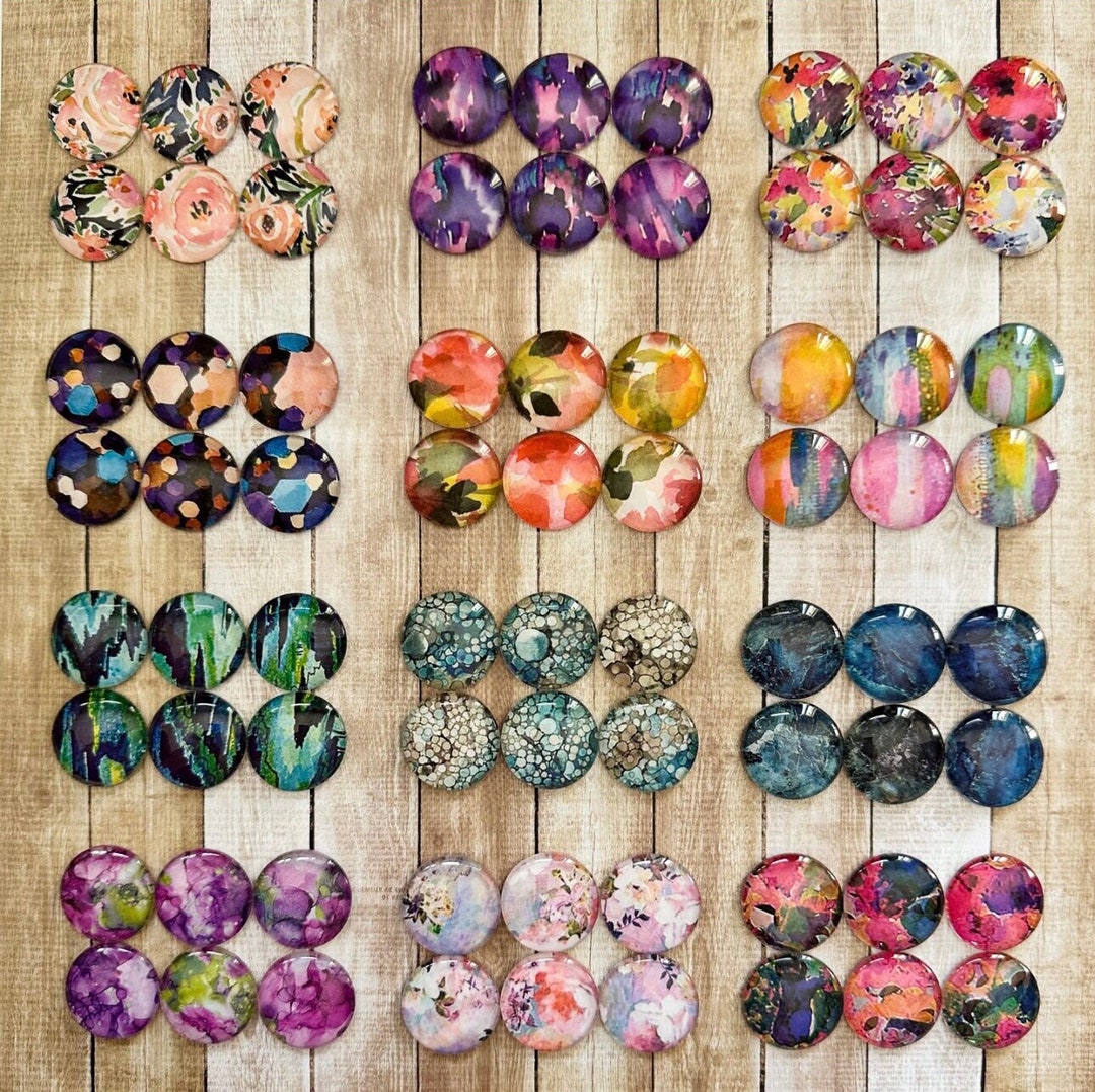 Abstract Art Magnets | Set of 6 | 1 Inch Magnets | Floral Magnets - Etsy