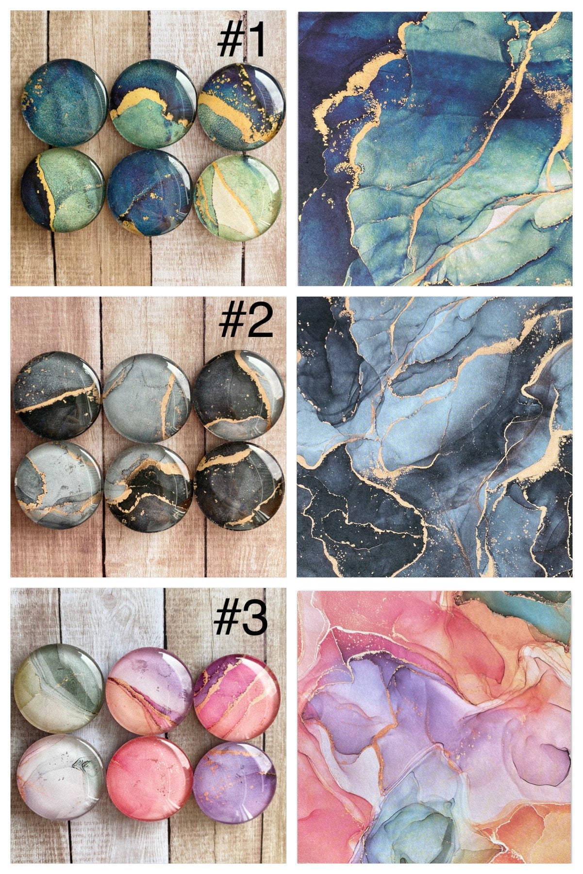 Alcohol Ink Abstract Magnets Set of 6 Art Magnets - Etsy