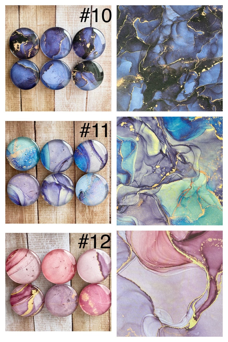 Alcohol Ink Abstract Magnets Set of 6 Art Magnets - Etsy