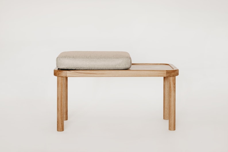 Bench Modern Bench Wood Bench and Side Table Contemporary - Etsy