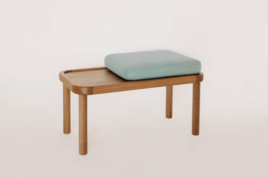 Bench Modern Bench Wood Bench and Side Table Contemporary | Etsy