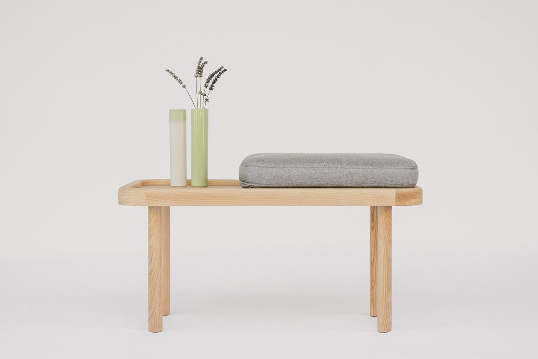 Bench, Modern Bench, Wood Bench and Side Table, Contemporary Bench ...