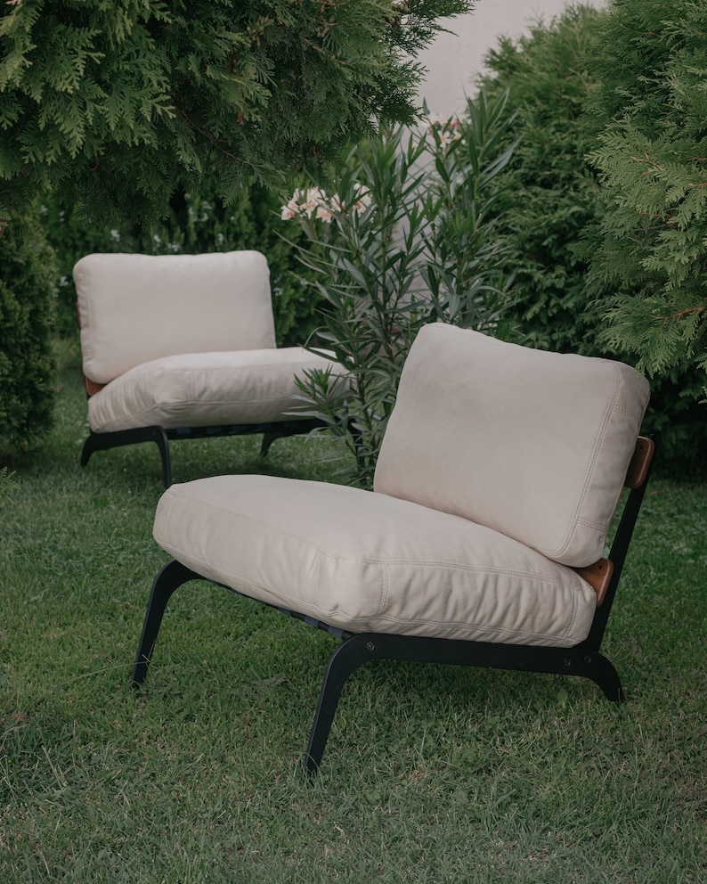 Modern armchair lounge chair metal base armchair | Etsy