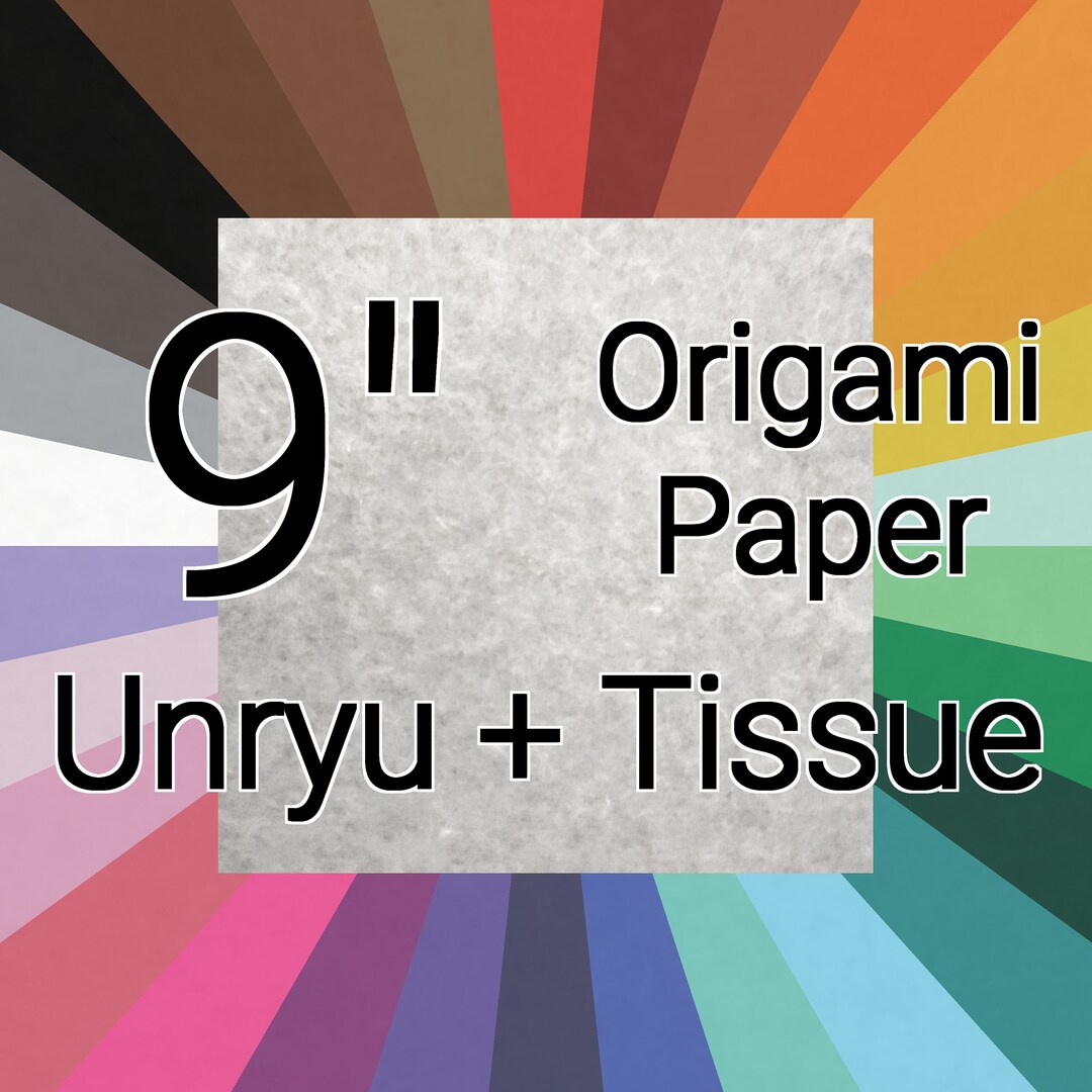 2x 9 Inch Unryu/mulberry + Tissue Origami Paper (two Sheets) - Etsy