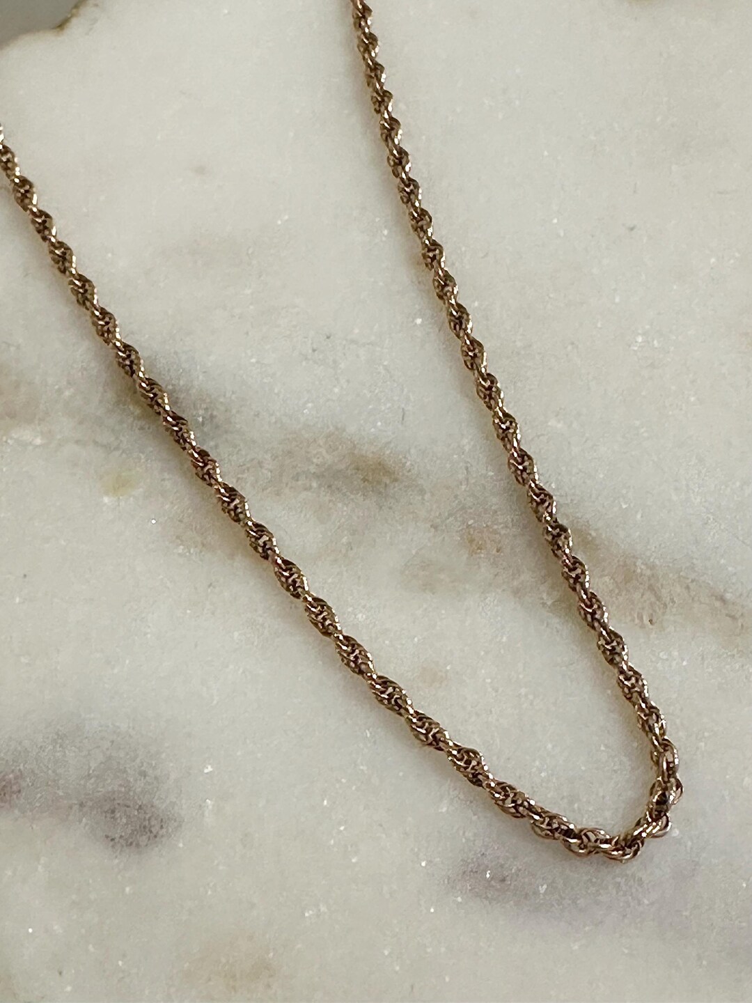 Vintage Yellow Gold 22” Rope Chain, Vintage Gold Chain, Gold Chains ...
