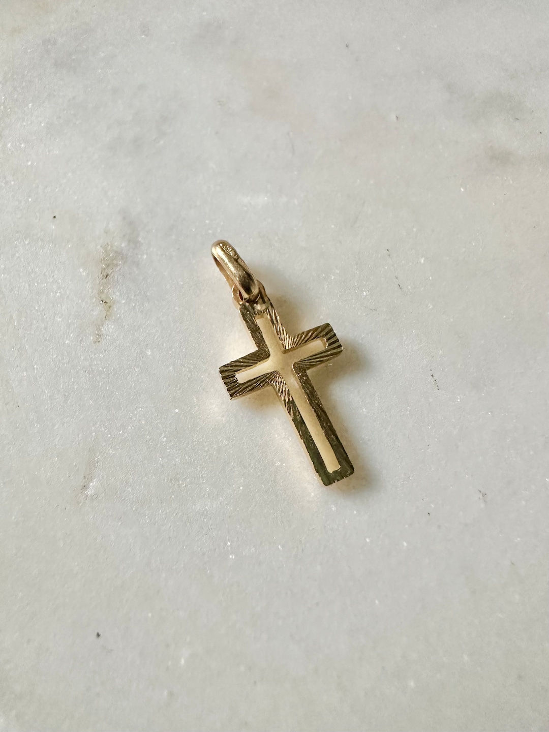 Vintage 18 Karat Cross Pendant, Cross Pendant, Vintage Gold Pendant ...