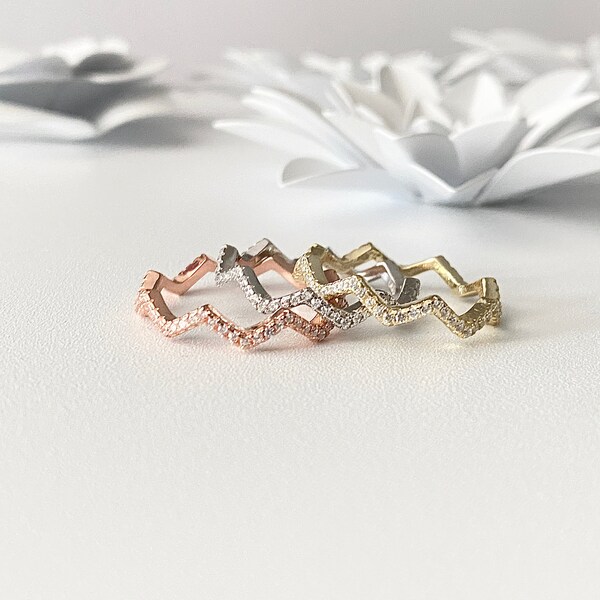 Zig Zag Ring - Etsy