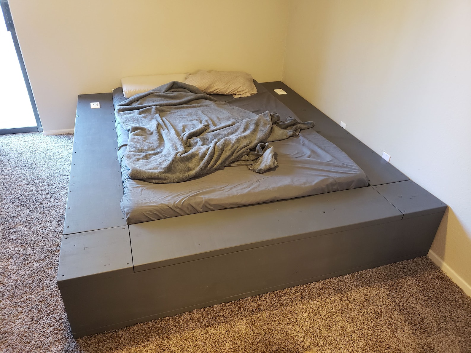 Platform Bed With Plugs Modern Industrial *made to Order* - Etsy