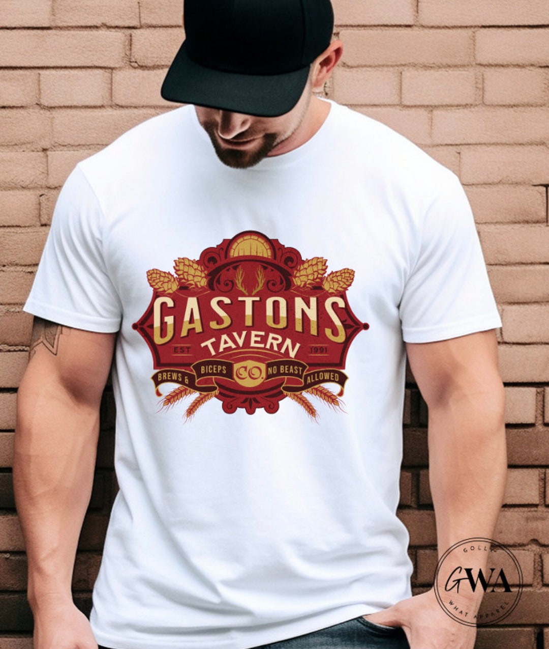 Gaston's Tavern No Beasts Allowed Adult Unisex Short Sleeve Jersey T ...