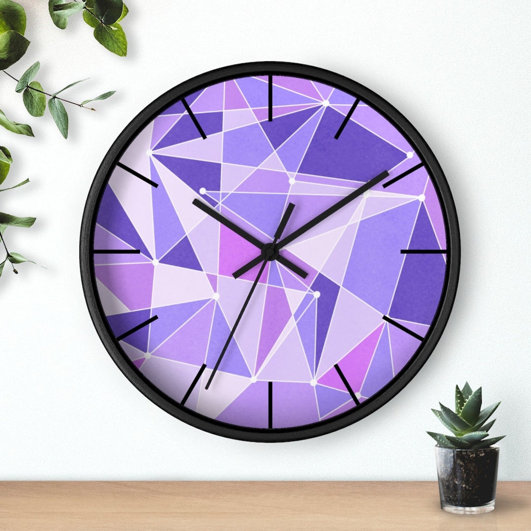 Purple Wall Clock * Walls of MK Clock * Purple Wallpaper Clock * - Etsy