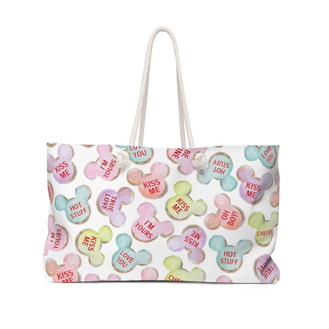 Mickey Candy Hearts Weekender Bag Mickey Valentine Weekender - Etsy