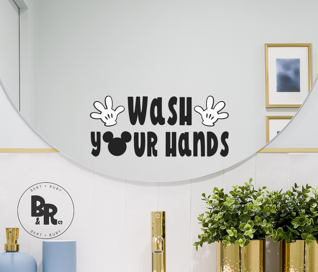THE ORIGINAL Mickey Wash Your Hands Decal * Mickey Bathroom Decal ...