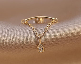 NEW 14K Solid Gold Vertical Helix Chain Piercing Unique Gold Barbell ...