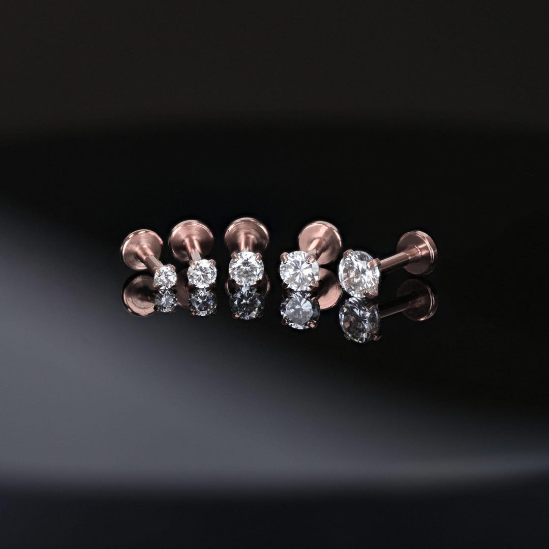 16G Tiny 1.5mm - 4mm Rose Gold Tragus Stud / Cartilage Earring/tragus ...