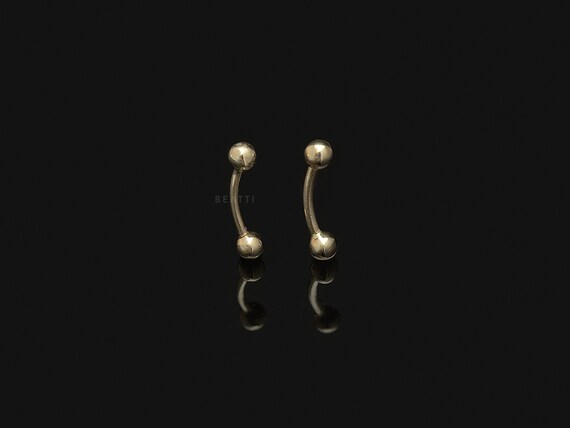 NEW 14K Solid Gold Rook Piercing Barbell Gold Ball Rook - Etsy