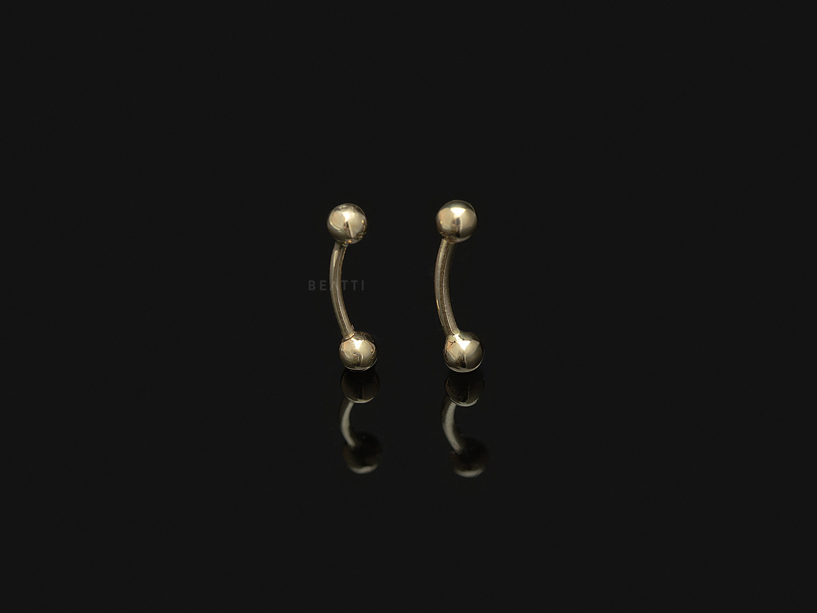 NEW 14K Solid Gold Rook Piercing Barbell Gold Ball Rook - Etsy