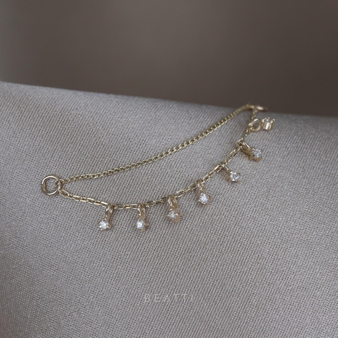 NEW ‣ Ember Double Chain Attachment With Tiny Genuine Diamond Charms ...