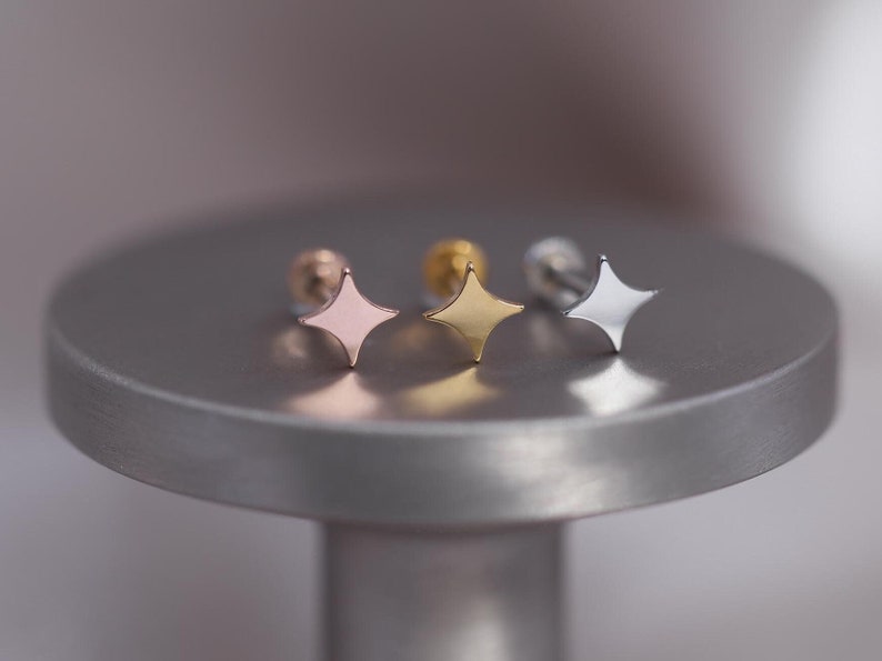 NEW 20G/18G/16G Tiny Sparkle Star Threadless Push Pin Labret - Etsy