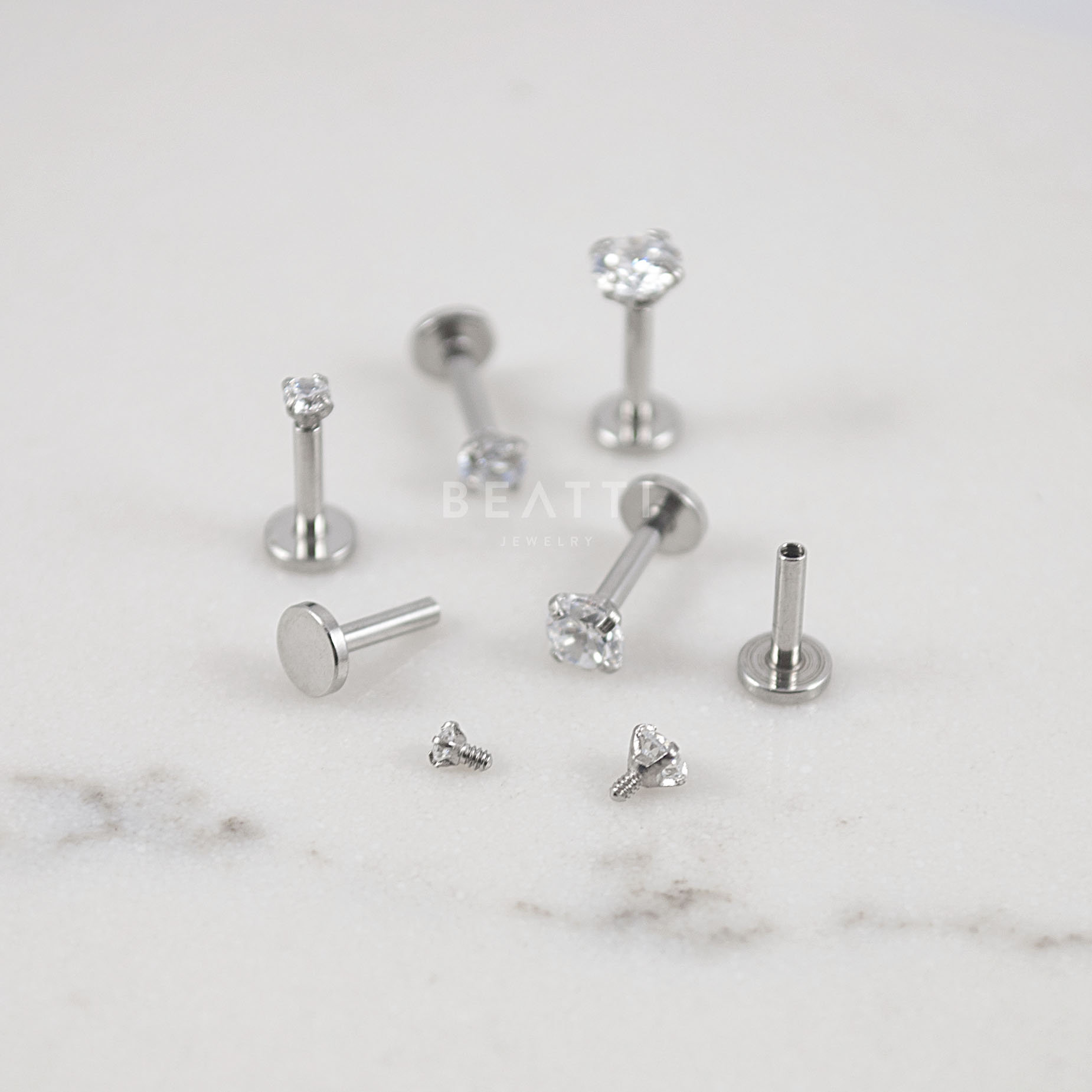 16G Tiny 1.5mm 4mm Stud Tragus Earring Labret Studs Flat - Etsy