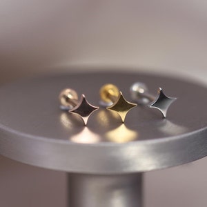 NEW ‣ 20G/18G/16G Tiny Sparkle Star Threadless Push Pin Labret Stud ...