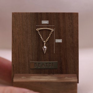 NEW ‣ 14K Solid Gold Vertical Helix Chain Piercing • Unique Gold ...