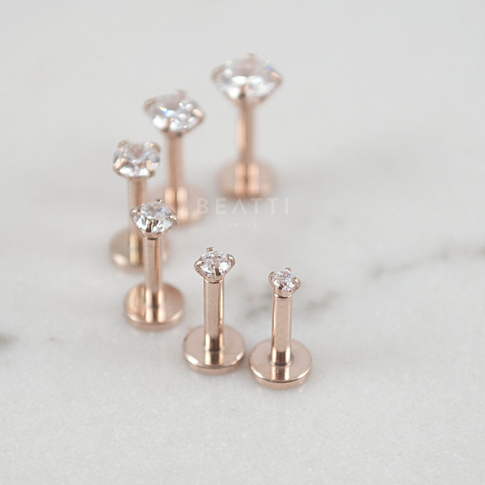 16G Tiny 1.5mm 4mm Rose Gold Tragus Stud / Cartilage - Etsy