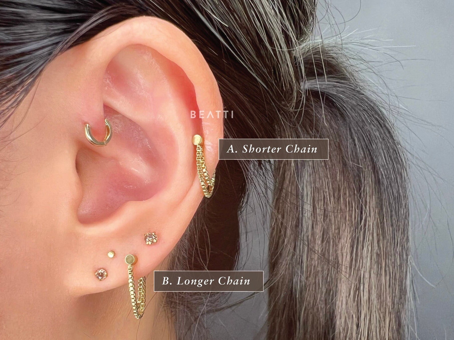 NEW BEATTI Draping Chain Collection Double Chain Theadless - Etsy