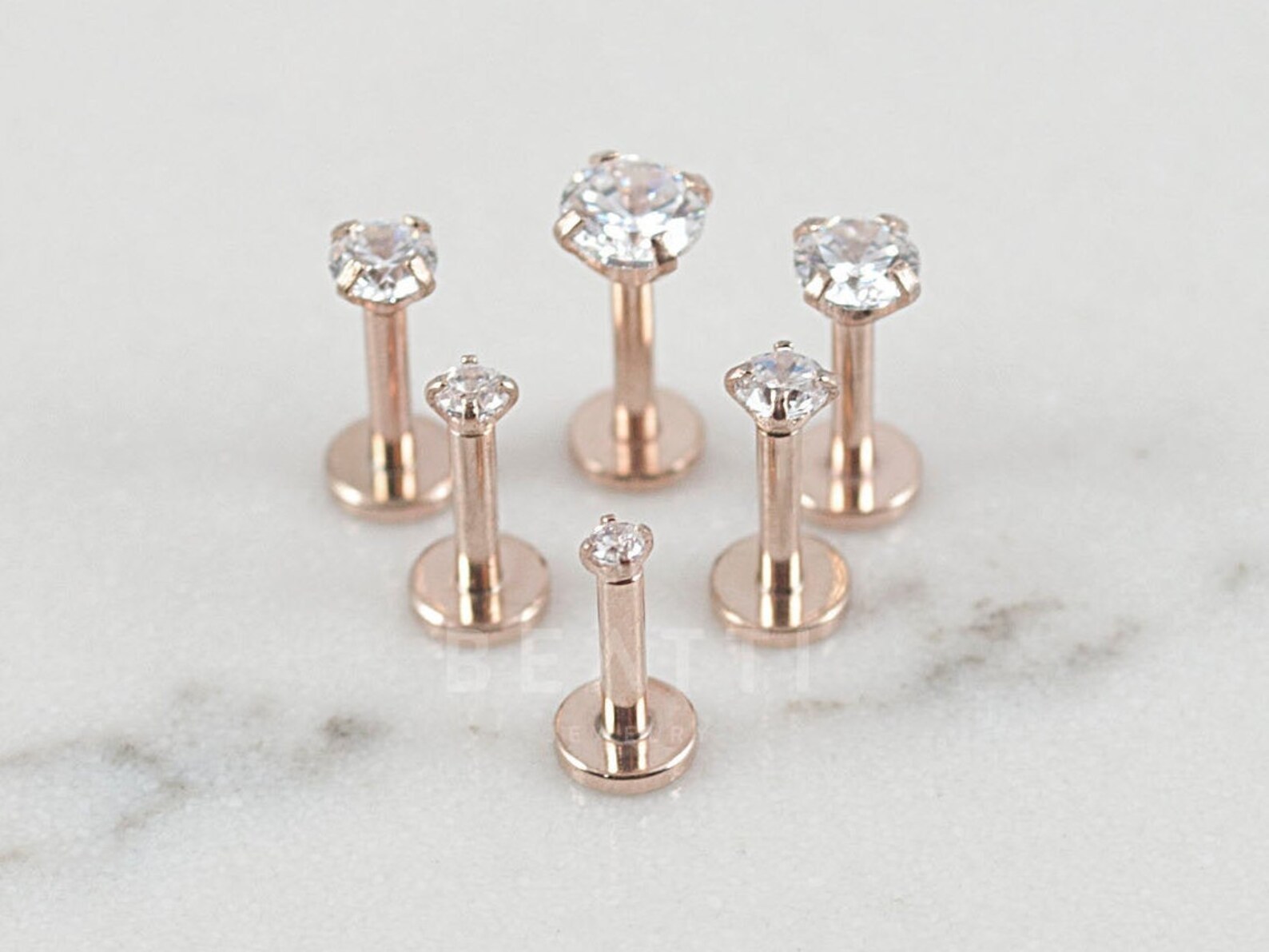 16G Tiny 1.5mm 4mm Rose Gold Tragus Stud / Cartilage - Etsy