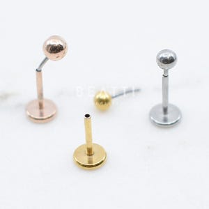 16G/18G/20G • Tiny Ball Threadless Push Pin Labret Stud • 2mm/2.5mm/3mm ...