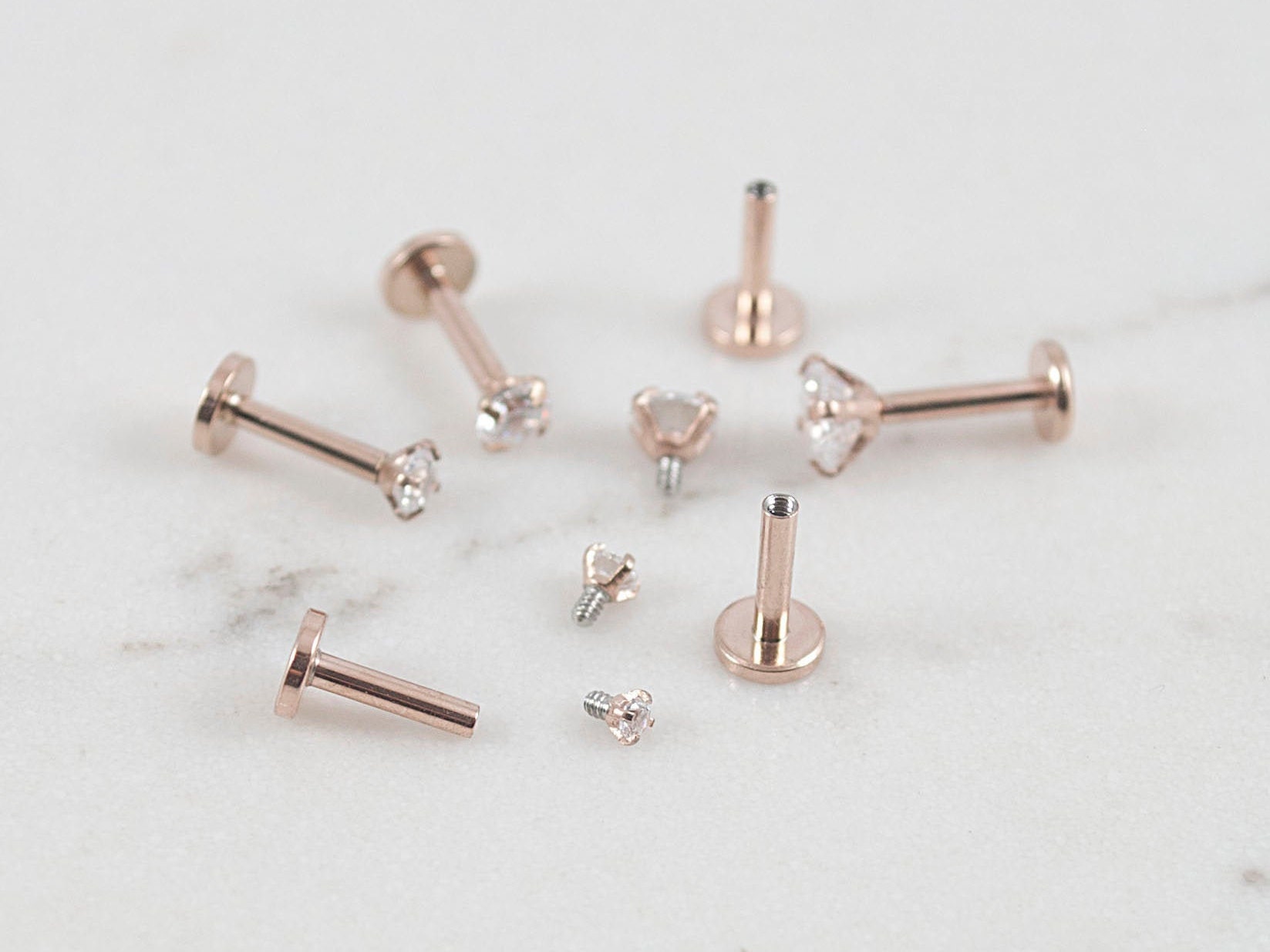 16G Tiny 1.5mm 4mm Rose Gold Tragus Stud / Cartilage - Etsy
