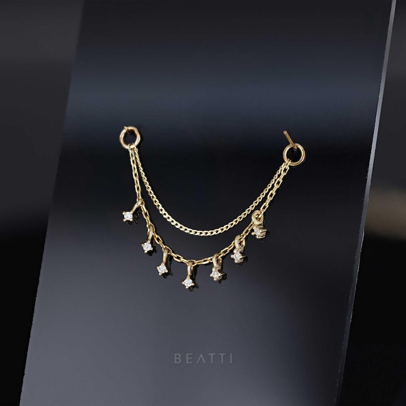 NEW ‣ Ember Double Chain Attachment With Tiny Genuine Diamond Charms ...