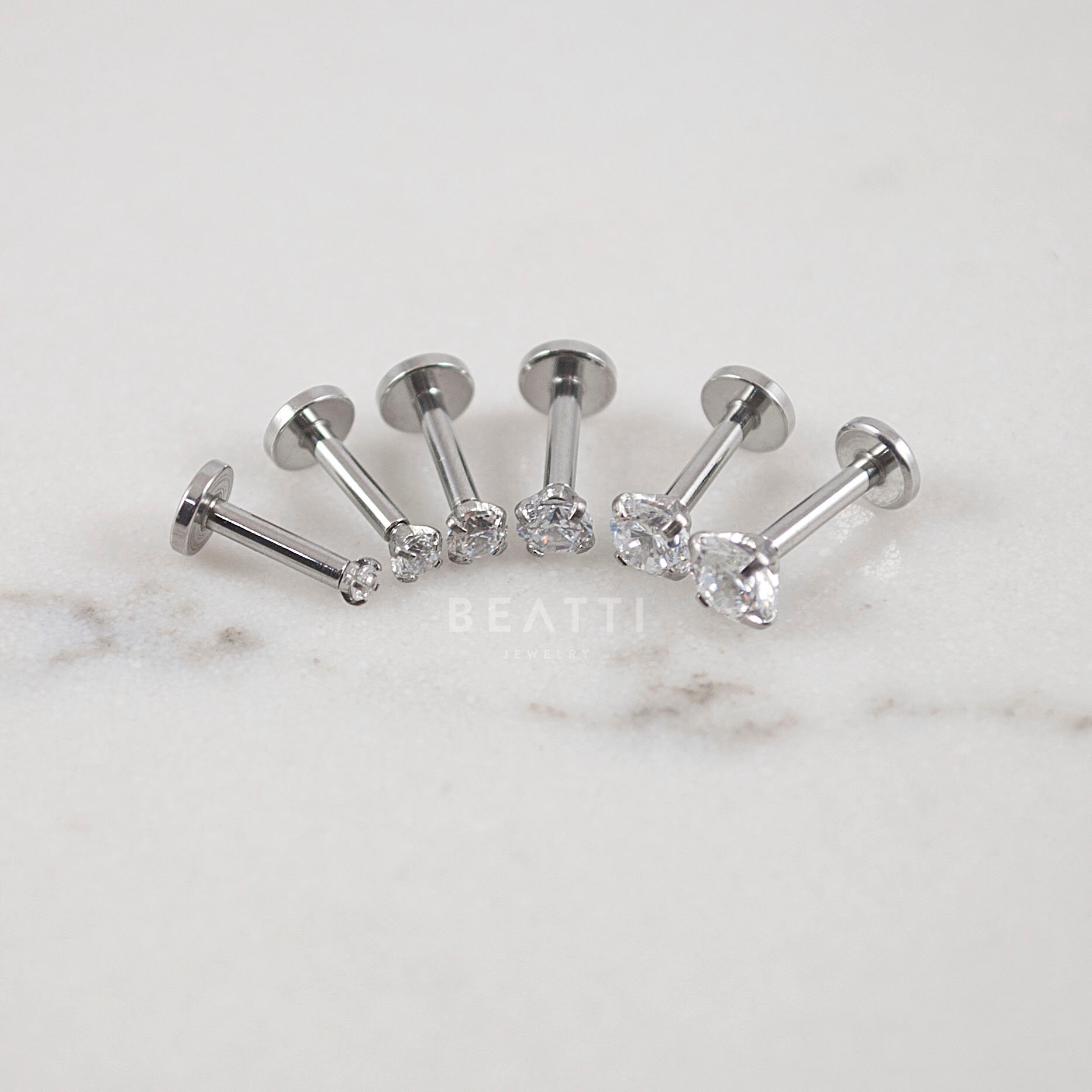 16G Tiny 1.5mm 4mm Stud Tragus Earring Labret Studs Flat - Etsy