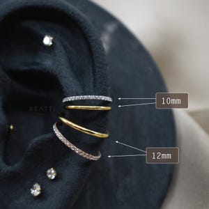 16G / 18G Conch Clicker Hoop, 16g/18g Conch Ring, Slim Hoop Earring ...