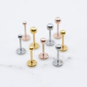 16G/18G/20G • Tiny Ball Threadless Push Pin Labret Stud • 2mm/2.5mm/3mm ...