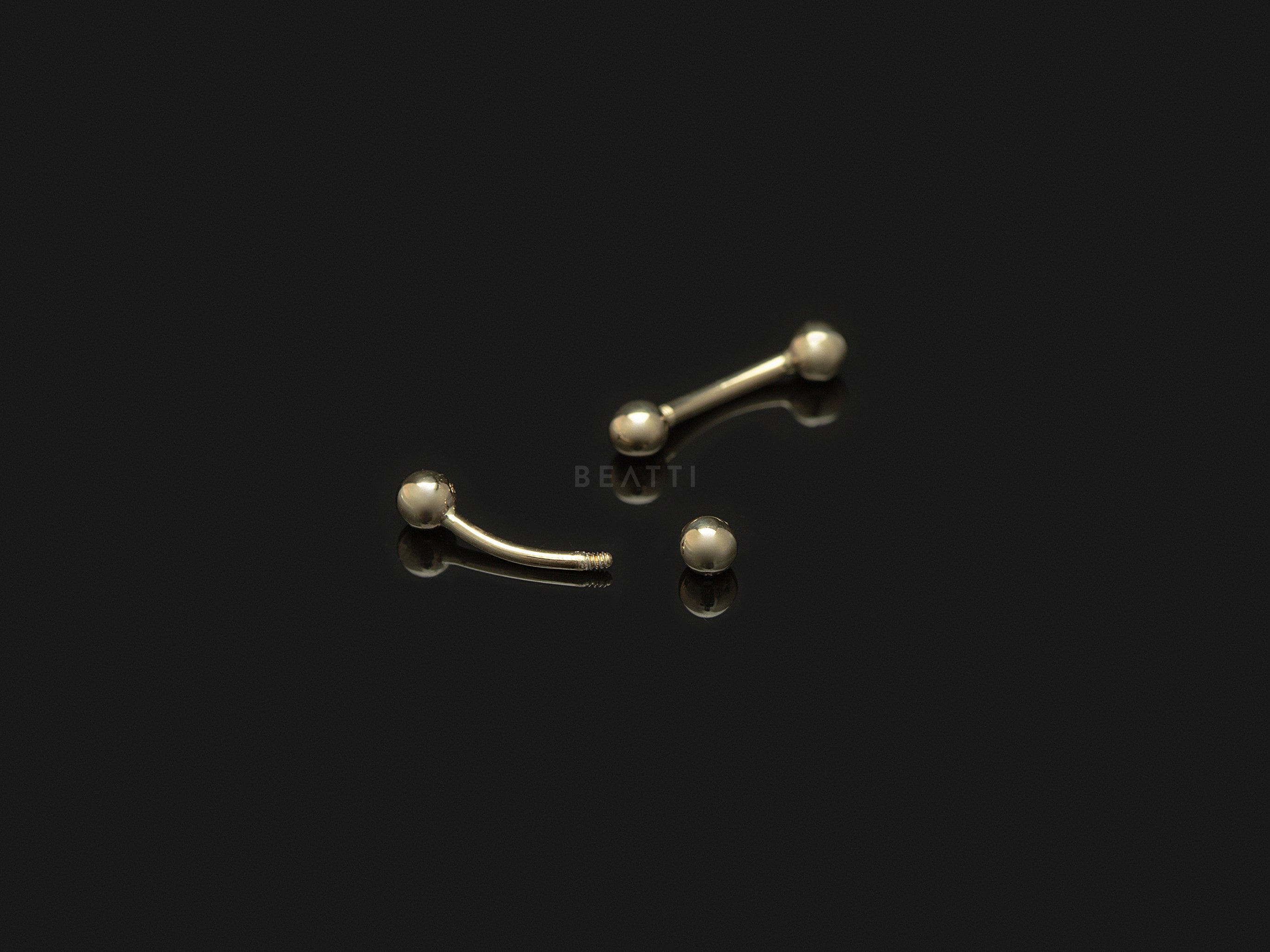 NEW 14K Solid Gold Rook Piercing Barbell Gold Ball Rook - Etsy