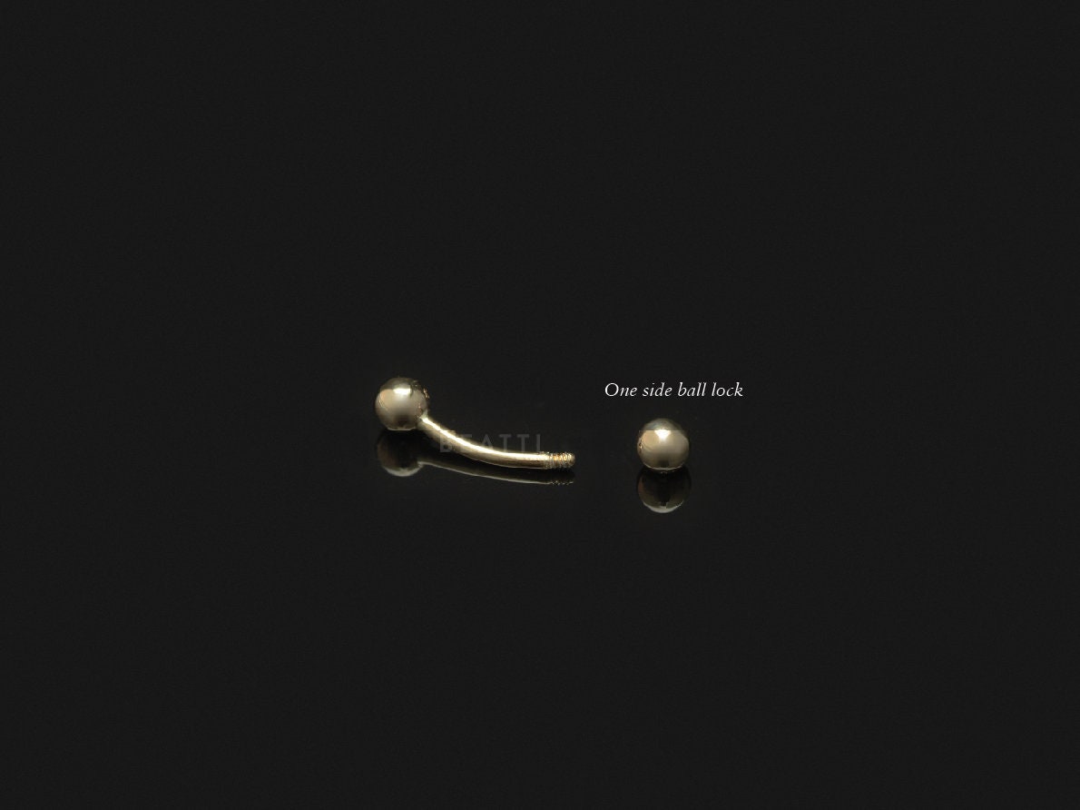 NEW 14K Solid Gold Rook Piercing Barbell Gold Ball Rook - Etsy