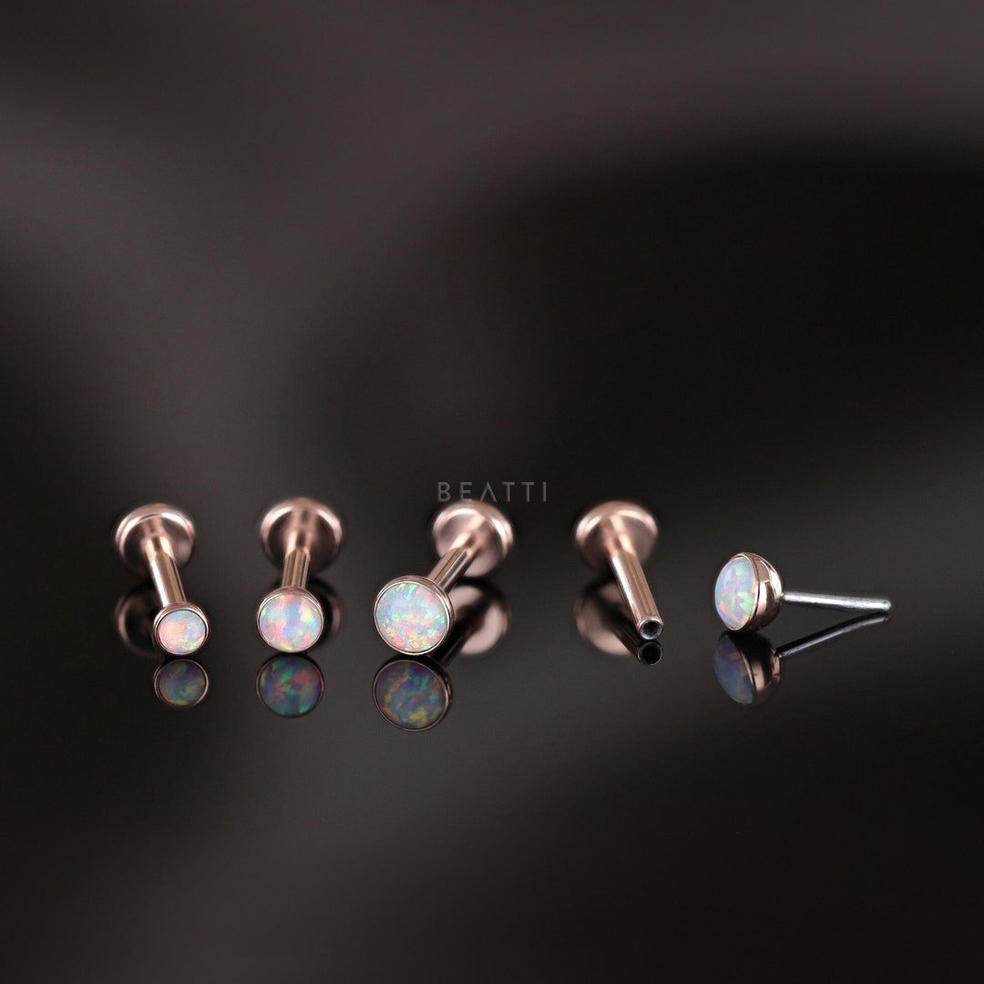 NEW ‣ 20G/18G/16G Verified Titanium Opal Threadless Stud ...