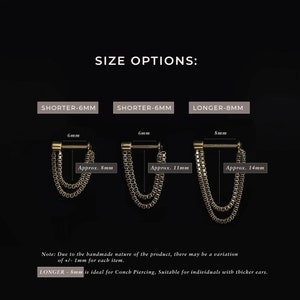 NEW BEATTI Draping Chain Collection Double Chain Theadless End Labret ...
