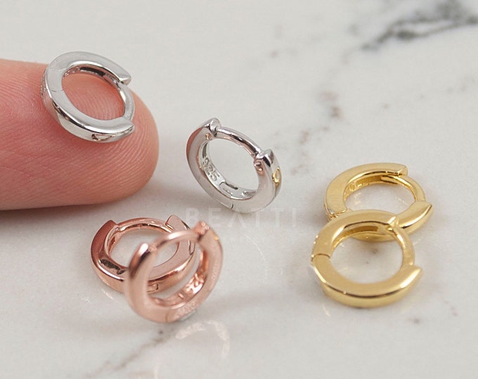 Mini Huggie Hoop, Cartilage Hoop, Minimal Hoop, Gold Plated Hoop, Tiny ...