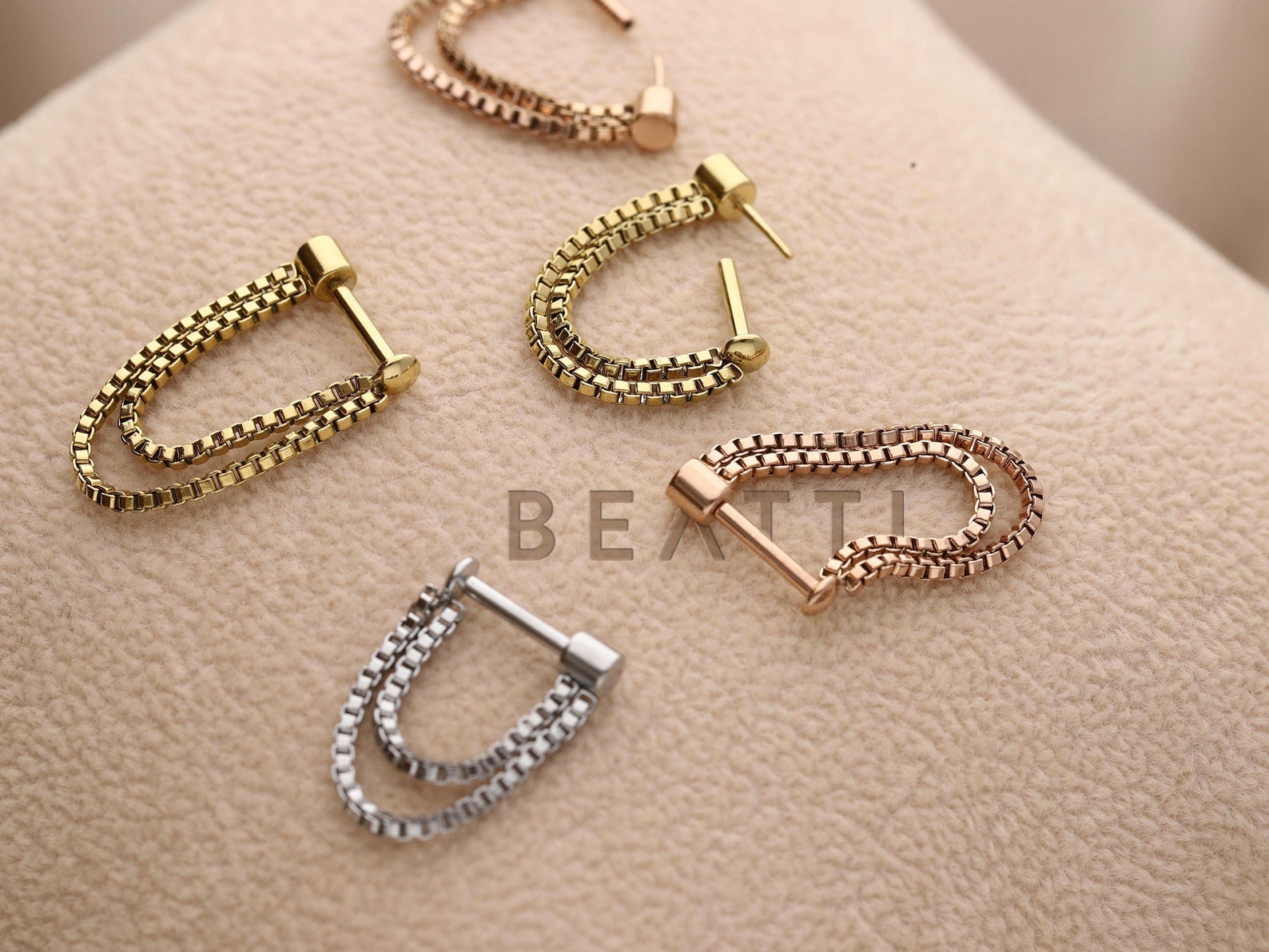 NEW BEATTI Draping Chain Collection Double Chain Theadless - Etsy