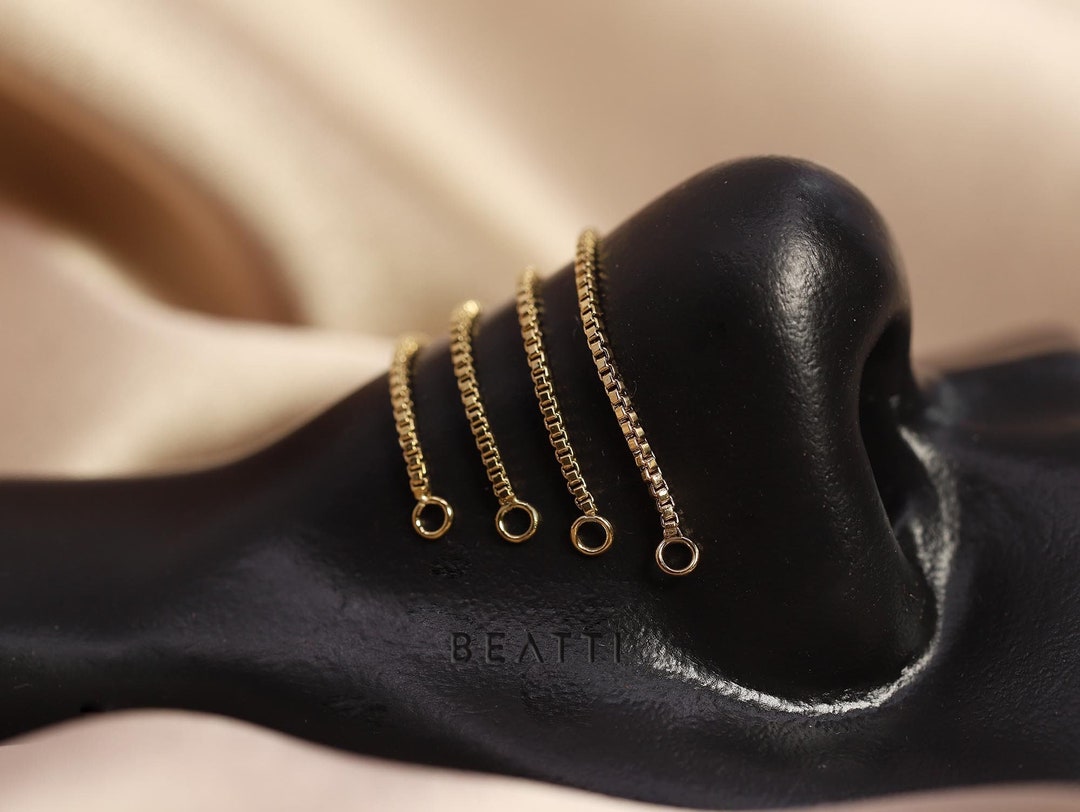 NEW ‣ A Set of 4 Chains • BEATTI Draping Chain Collection • Box Chain • Piercing Chains • Conch ...